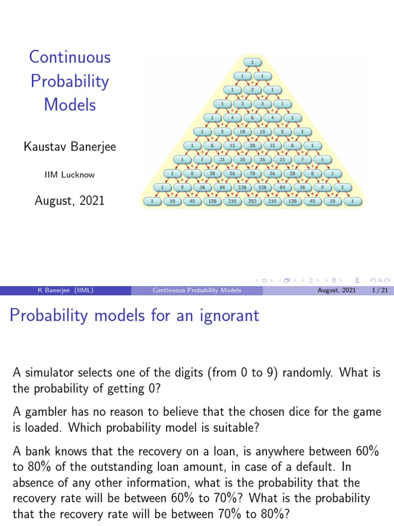 Continuous Probability Models | PDF | Probability Distribution ...