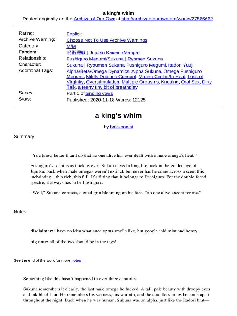 A Kings Whim Fic | PDF