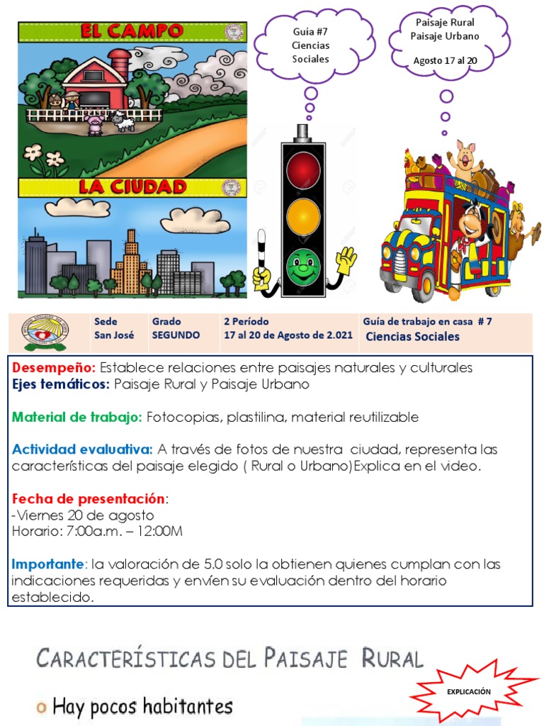 Guía #7 Ciencias Sociales Paisaje Rural y Urbano | PDF