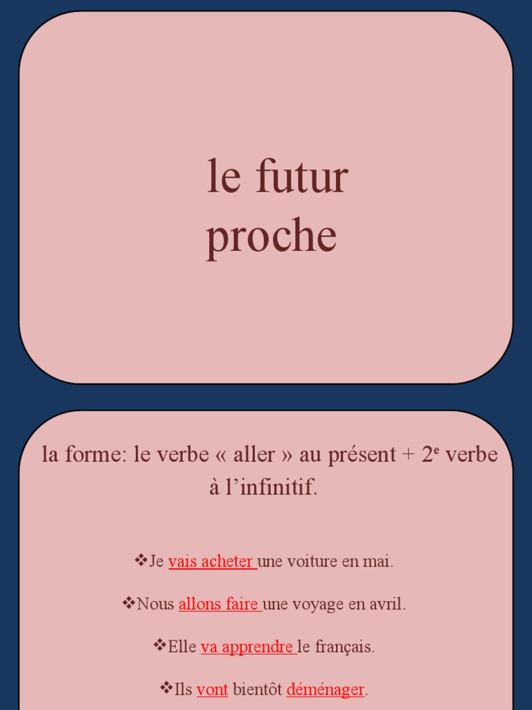 Le Futur Proche Exercises | PDF