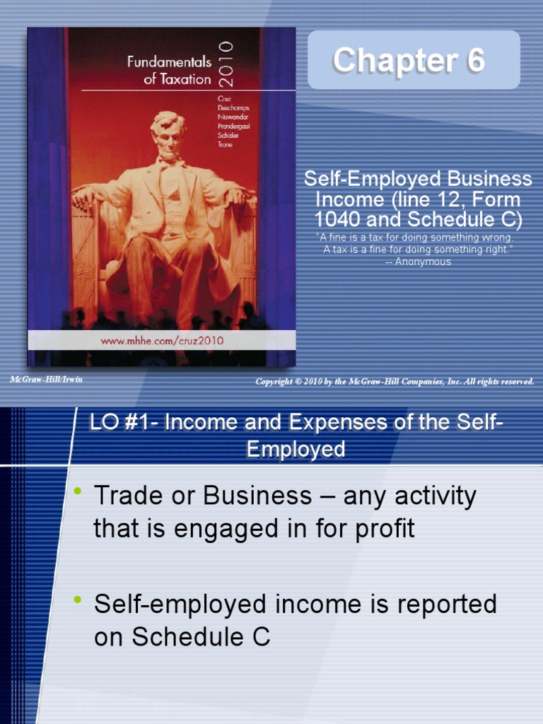 Self-Employed Business Income (Line 12, Form 1040 and Schedule C) | PDF ...