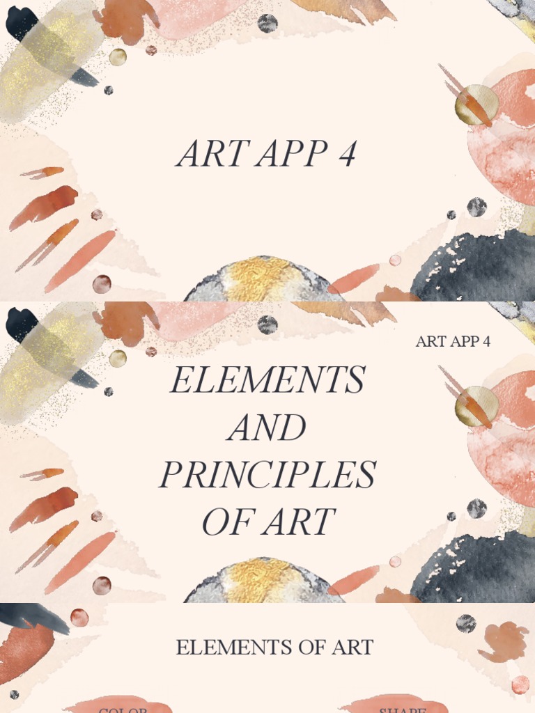 Elements and Principles of Art Guide | PDF | Shape | Color
