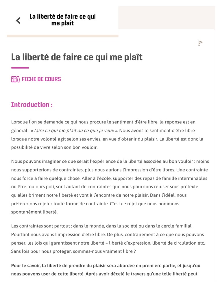 Cours Philo Liberté Et Volonté | PDF | Liberté | Libre arbitre