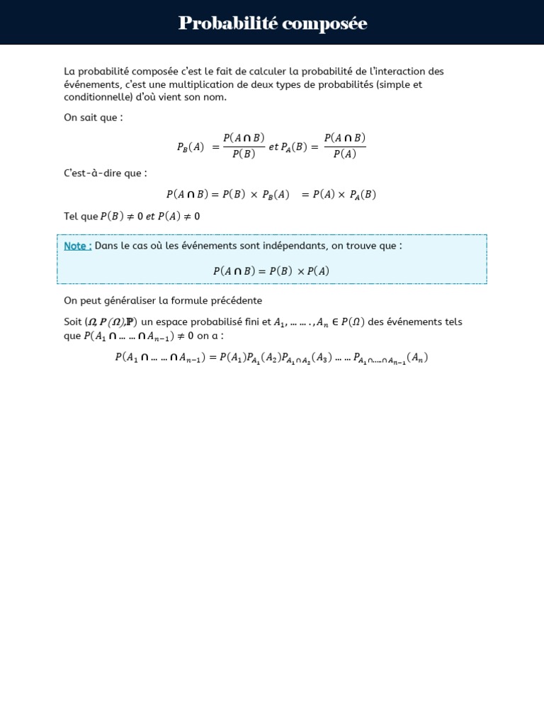 La Probabilité Composée Pdf