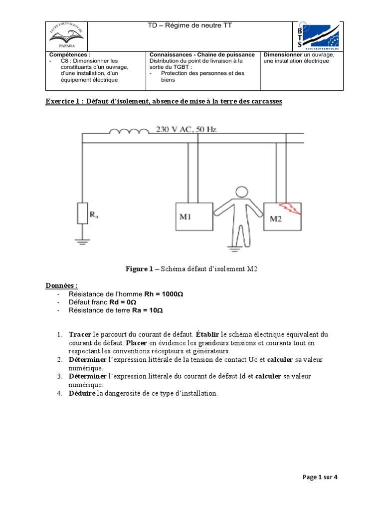 TD Regime de Neutre TT | PDF | Ingénierie de l'énergie électrique ...