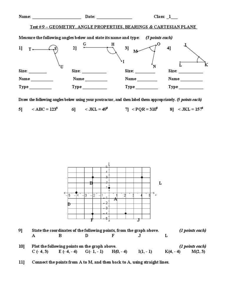 Draw The Following Angles Below Using Your Protractor, and Then Label ...