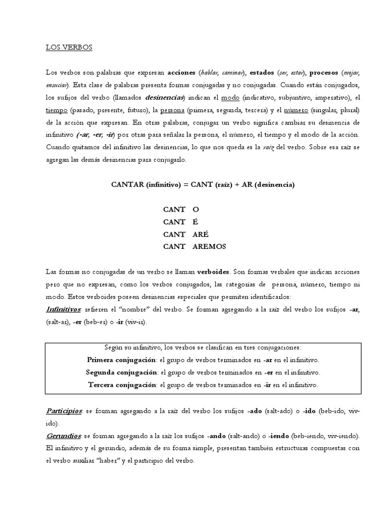 Guía Completa de los Verbos | PDF | Verbo | Conjugación gramatical