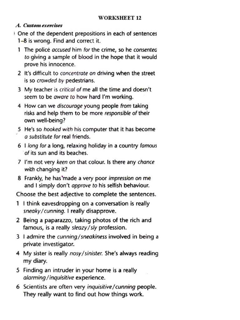 A. Custom Exercises: Worksheet 12 | PDF | Fingerprint | Baggage