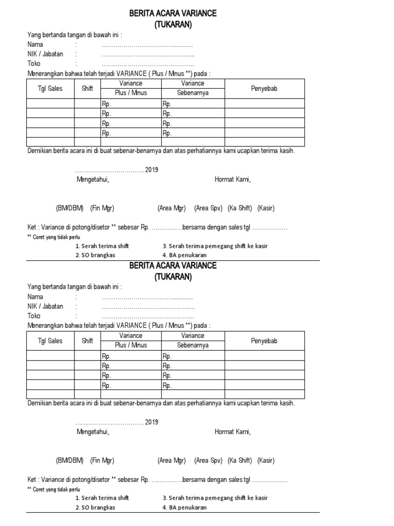 Form BA Variance | PDF