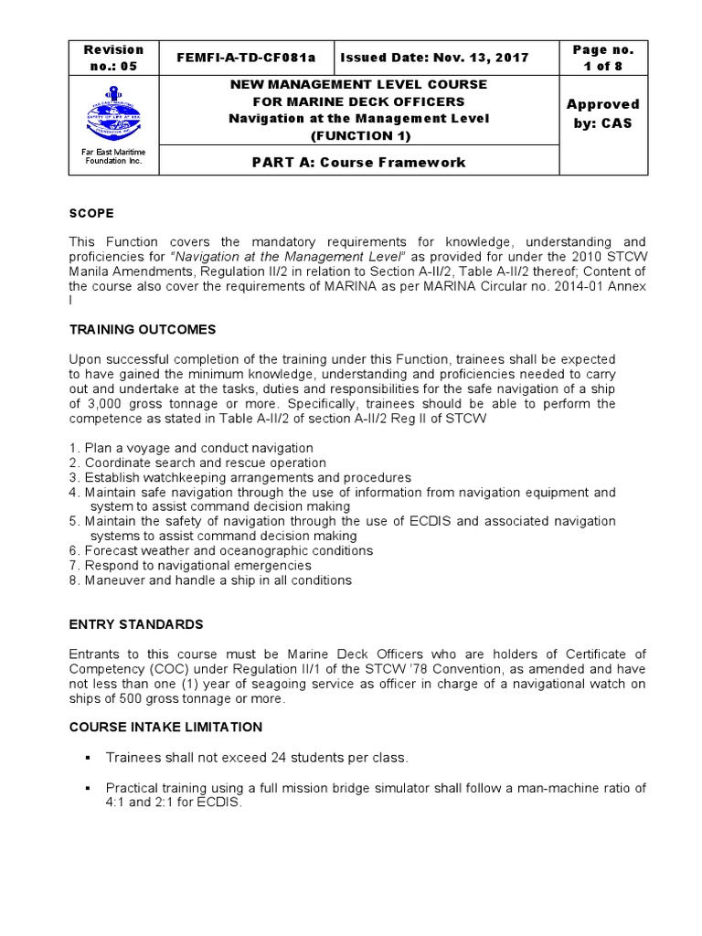 Approved By: CAS PART A: Course Framework: Scope | PDF | Teachers ...