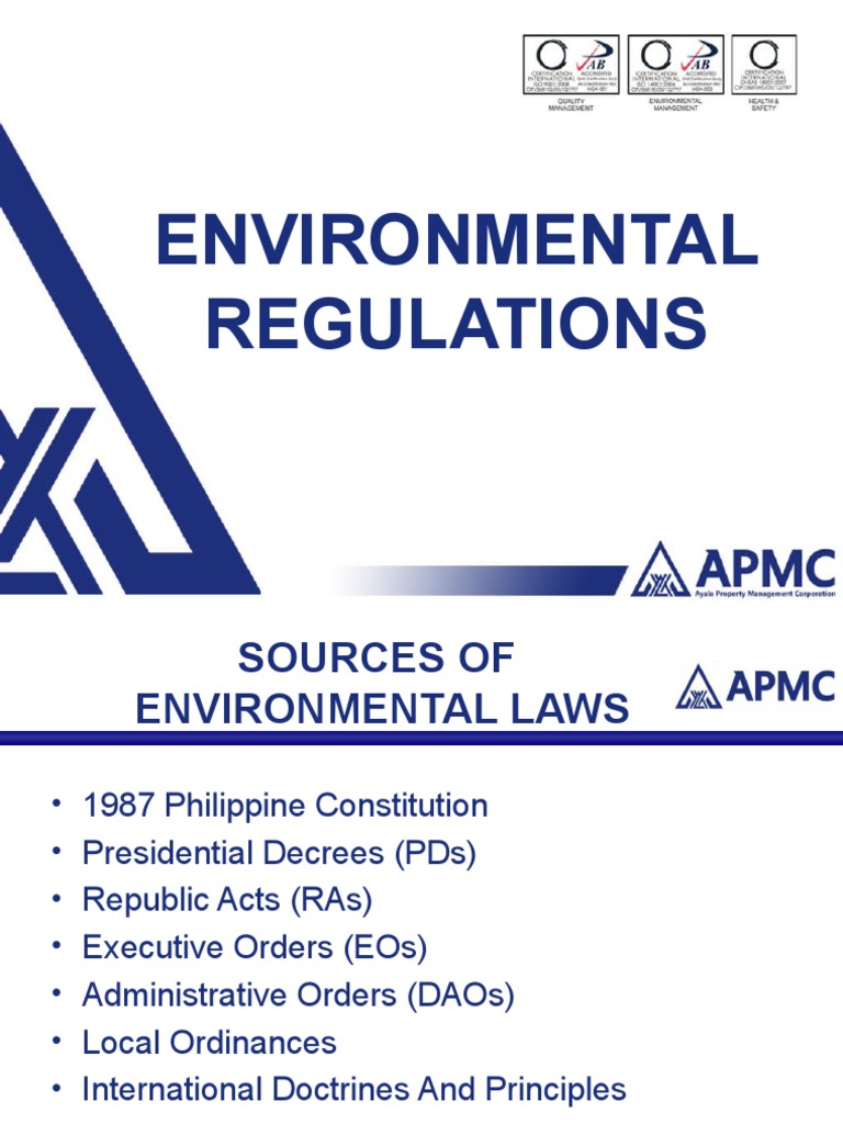Philippine Environmental, and Occupational Health & Safety Regulations ...