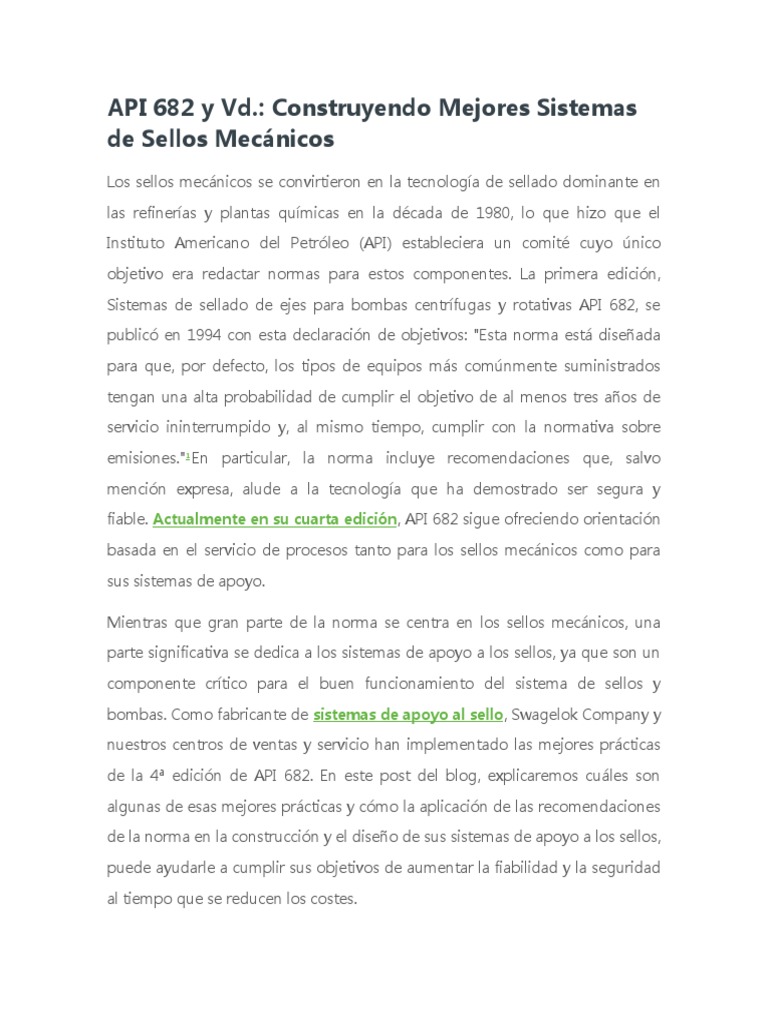 API 682 y VD | PDF | Ingeniería de confiabilidad | Diseño