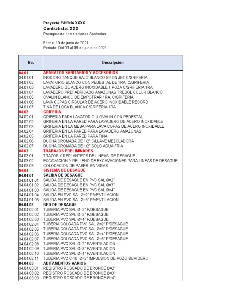 Valorizacion Iiss | PDF | Tap (Válvula) | Líquidos