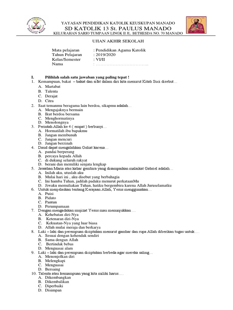 Ulangan Kls 6-Dikonversi | PDF