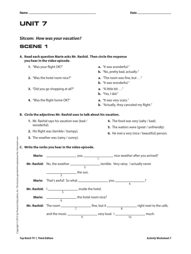Unit 07 Video Worksheets Pdf