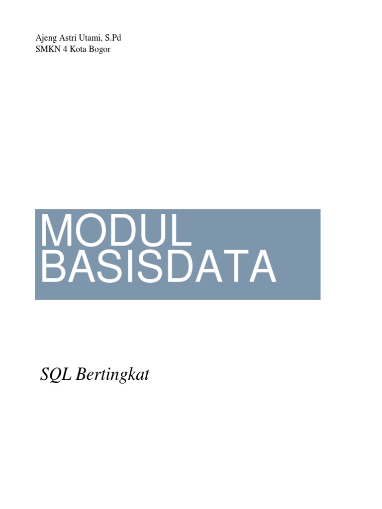 MODUL SQL Bertingkat | PDF