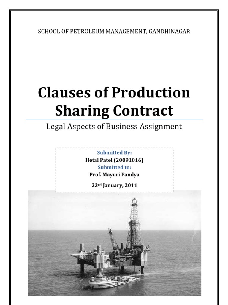 Production Sharing Contract | Download Free PDF | Independent ...