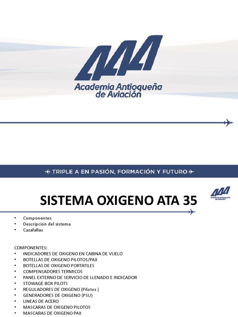 1 Sistema de Oxigeno Ata 35 | PDF | Avión | Ala