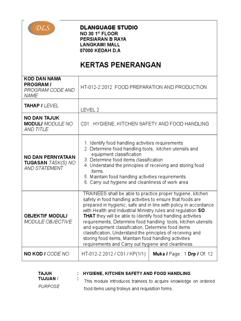 Kitchen Hygiene and Safety Practices | PDF | Foods | Kitchen