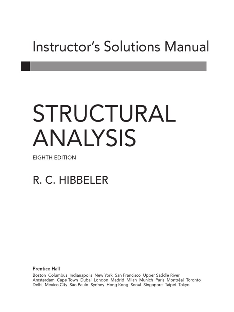 Instructor's Solutions Manual: Structural Analysis | PDF | Truss ...
