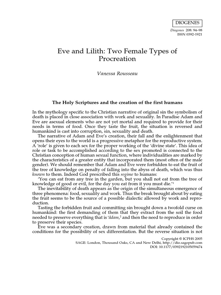 Eve and Lilith - Two Female Types of Procreation | PDF | Adam | Adam ...