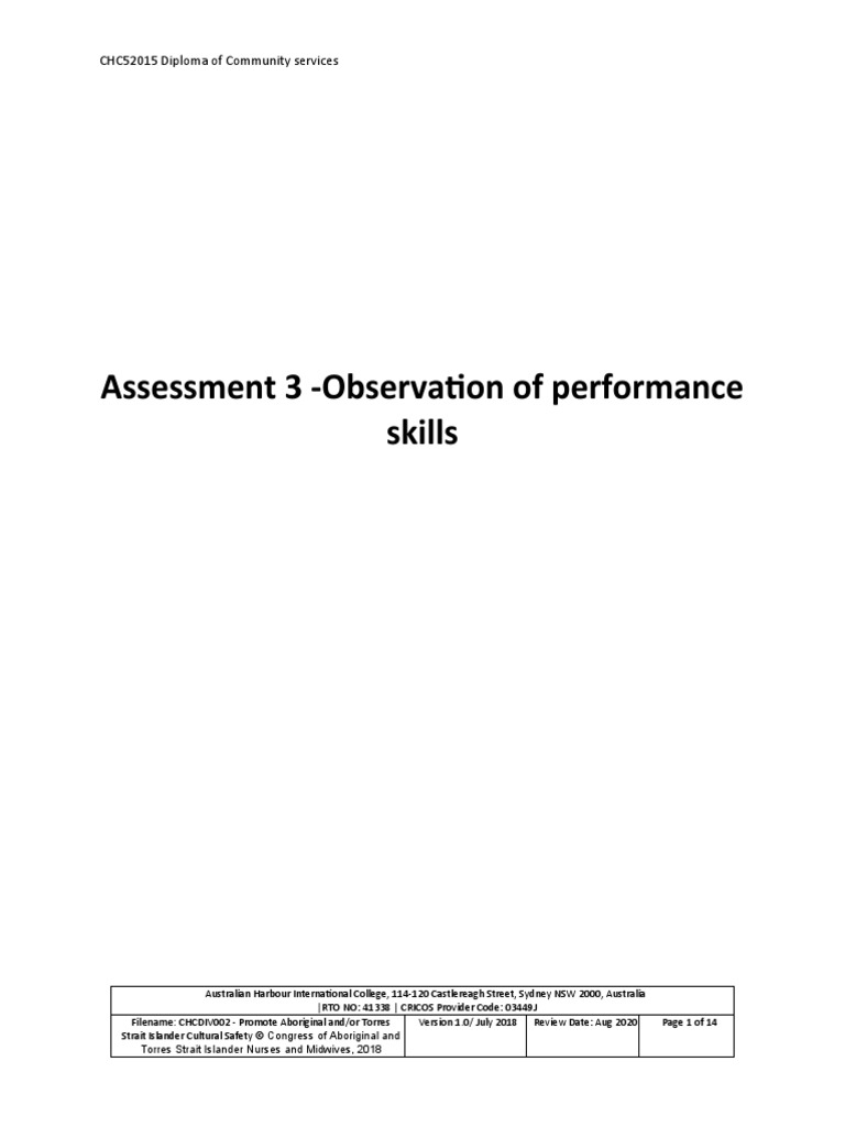 CHCDIV002 Assessment 3 | PDF | Nursing | Indigenous Australians