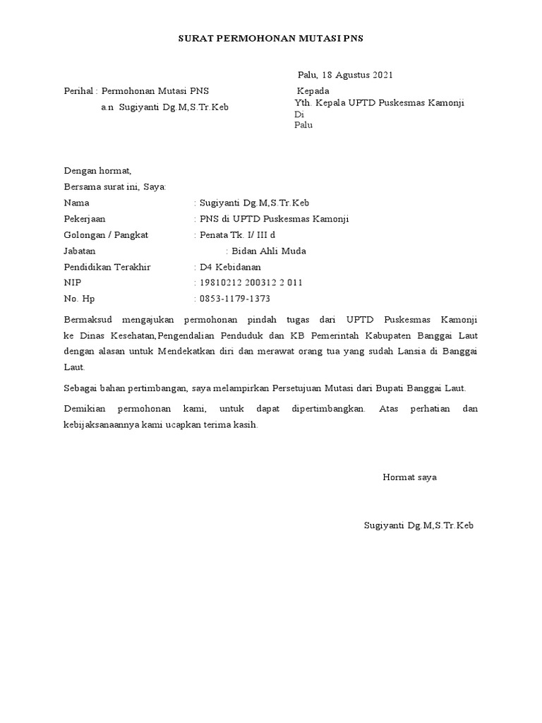 Permohonan Yanti | PDF