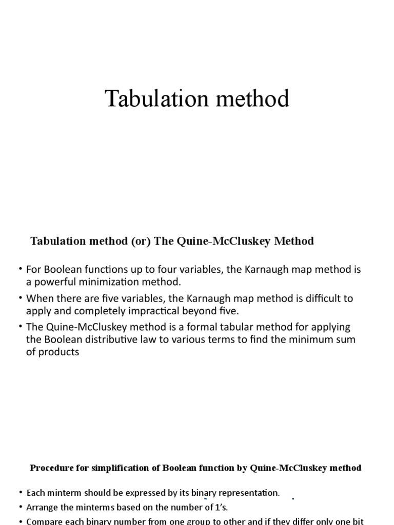Unit 2 - Tabulation Method | PDF