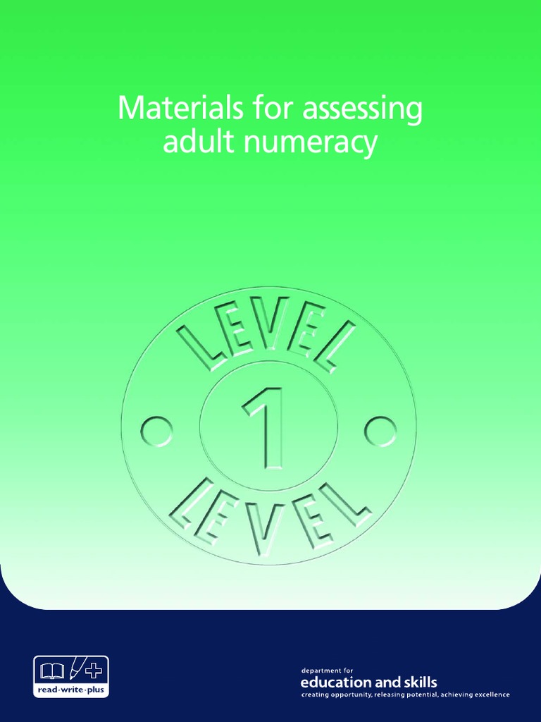Level 1 Adult Numeracy Assessment Materials | PDF | Significant Figures