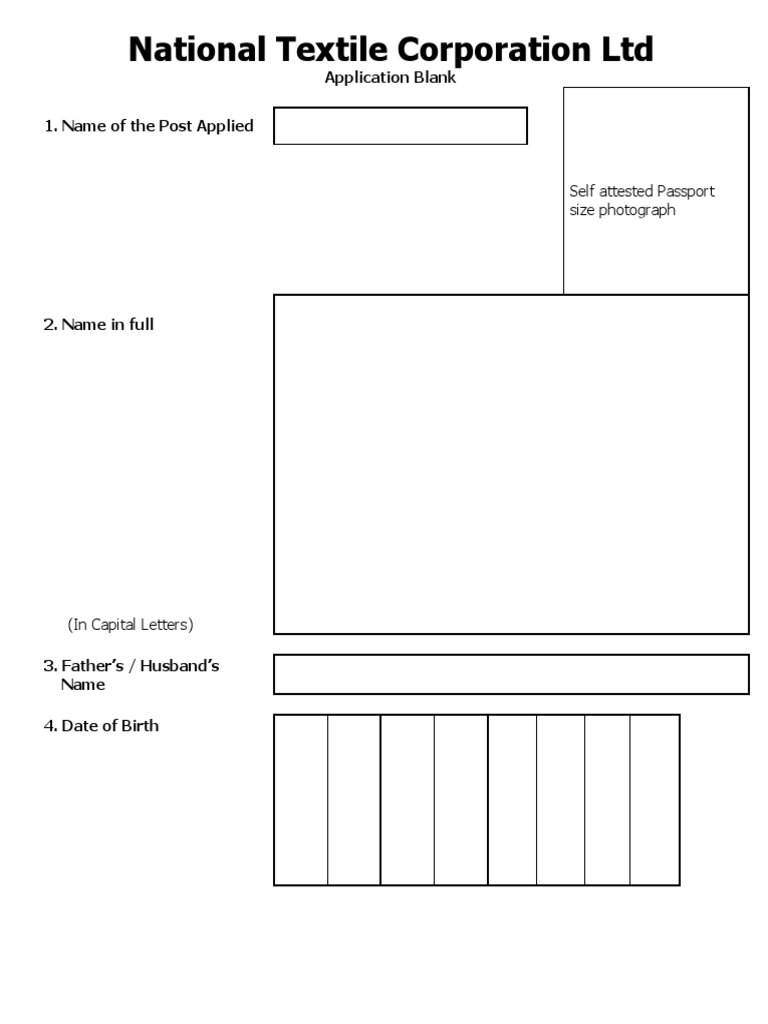 National Textile Corporation LTD: Self Attested Passport Size ...