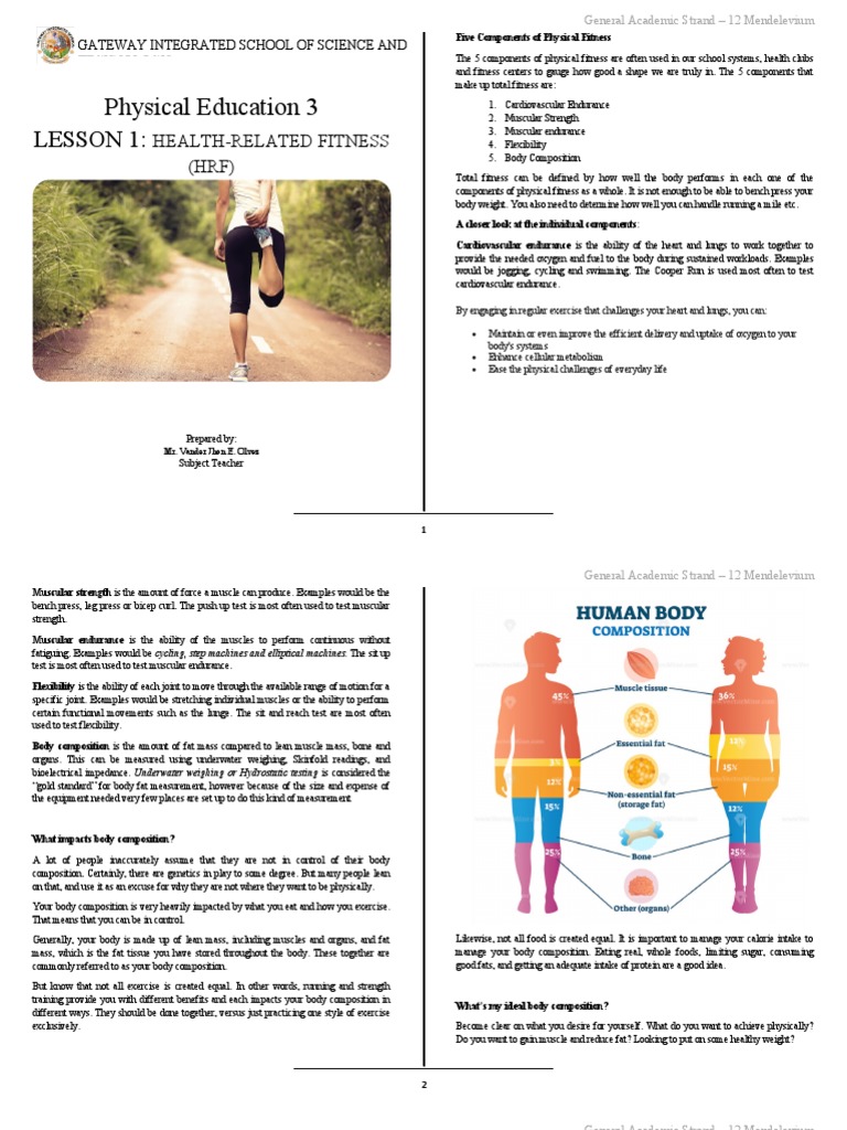 Lesson 1 - Health-Related Fitness (HRF) Module | PDF | Physical Fitness ...
