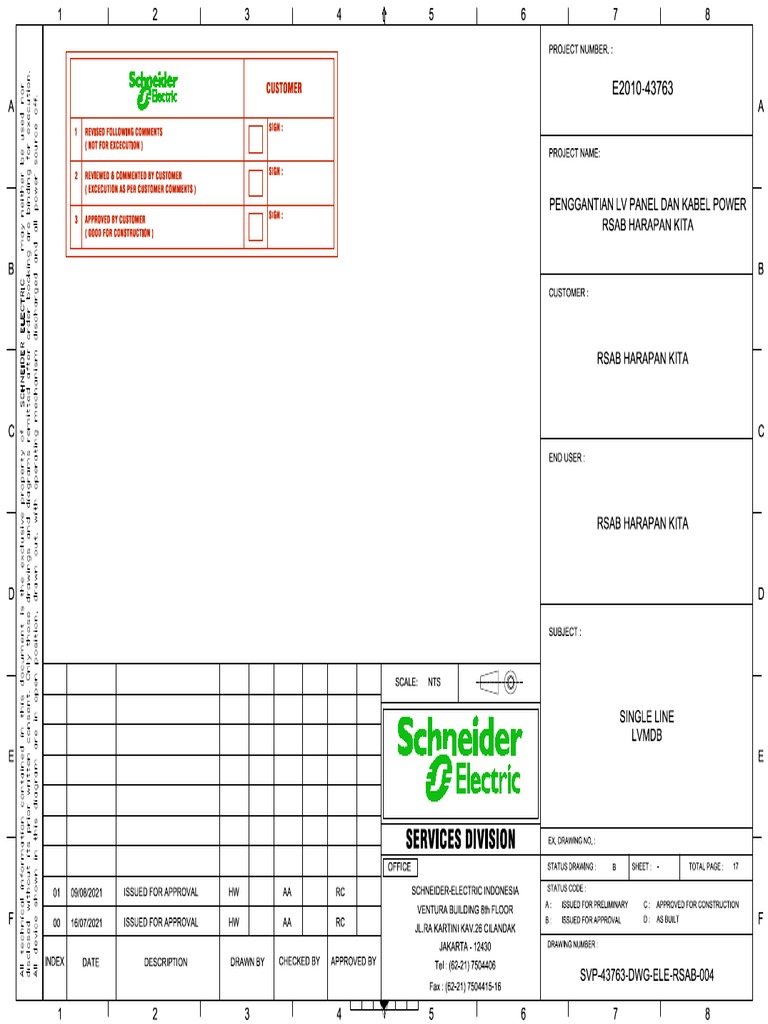 SVP-43763-DWG-ELE-RSAB-004 - Single Line LVMDB - R1 | PDF | Switch ...