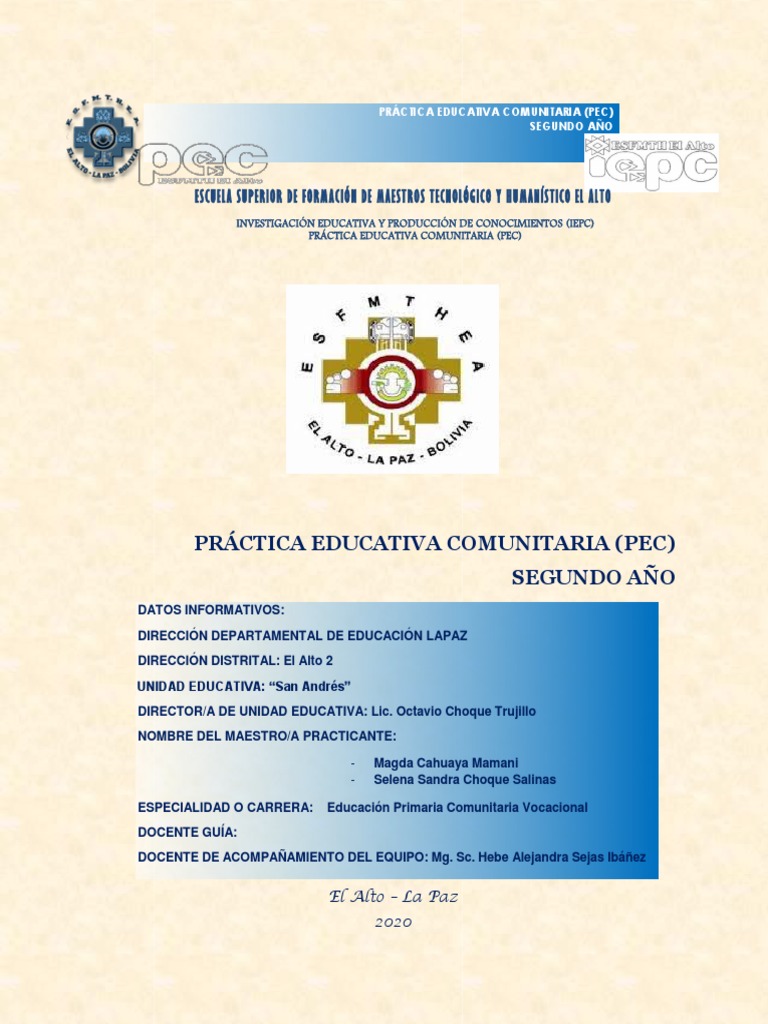 2a - Epcv - Portafolio - Cahuaya Mamani Magda - Choque Salinas Selena Sandra | PDF | Maestros ...
