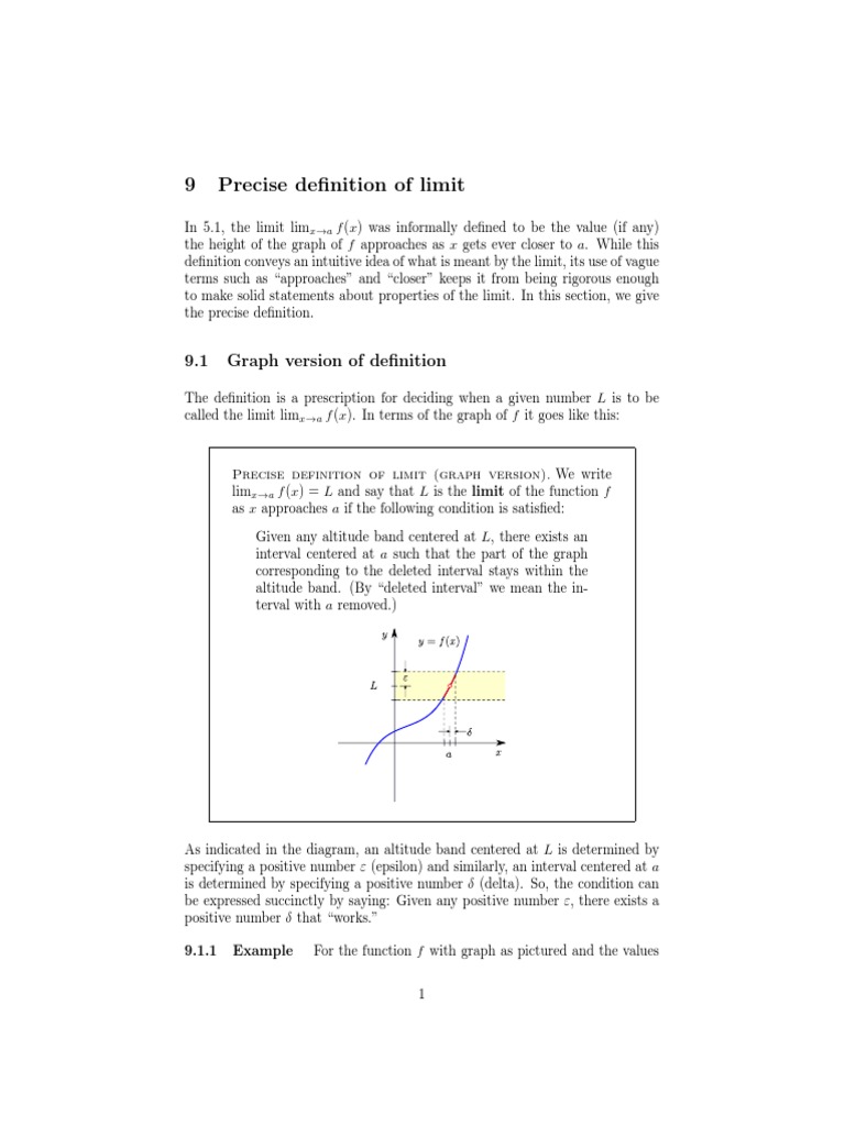 Precise Definition of Limits | PDF | Mathematical Logic | Functions And ...