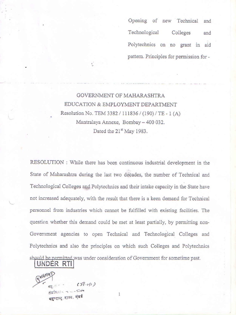 Government Resolution 21.05.1983 | PDF
