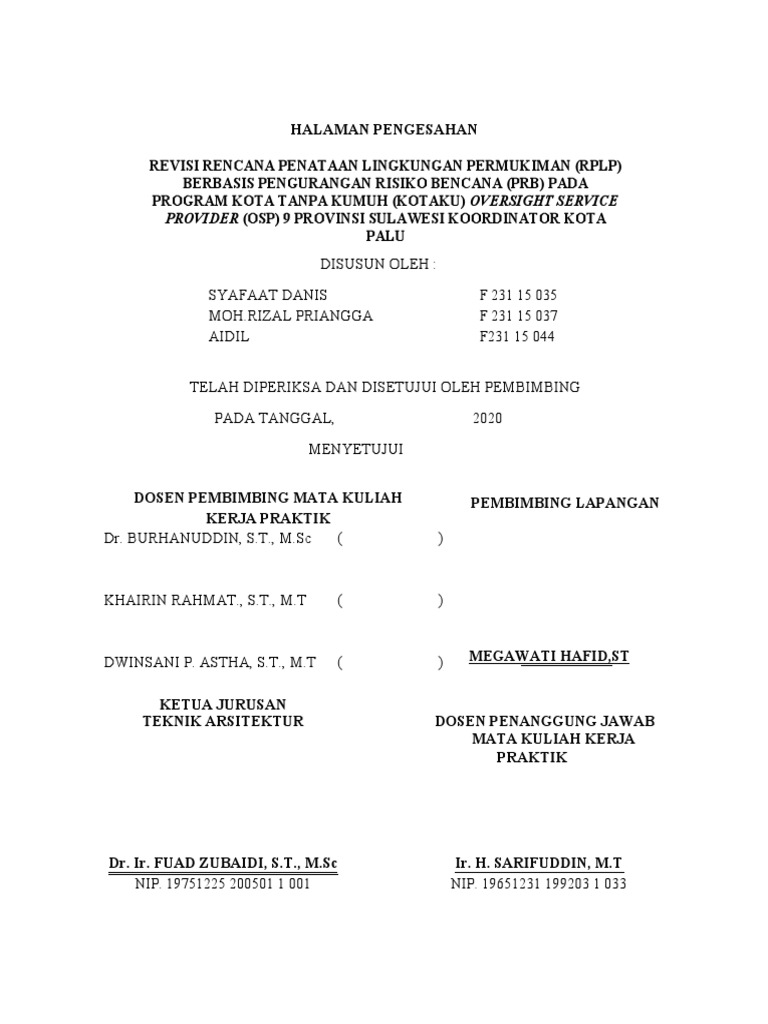 Halaman Pengesahan | PDF