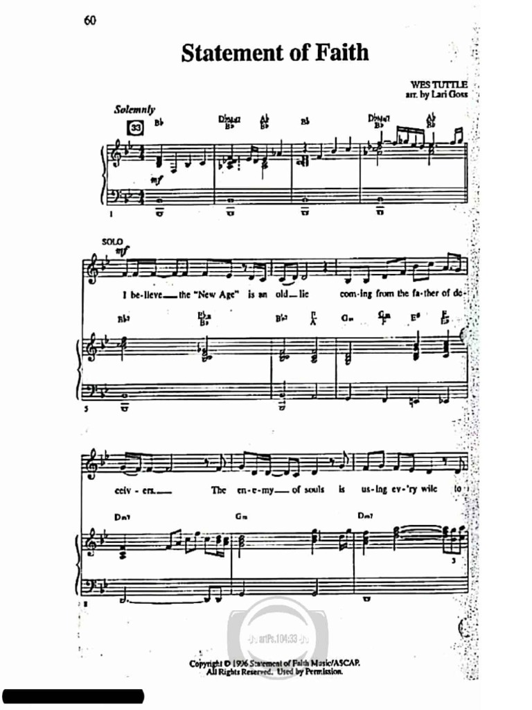 Statement of Faith - Choir | PDF