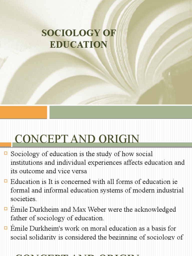 Module 2 Sociology of Education | PDF | Sociology | Behavioural Sciences