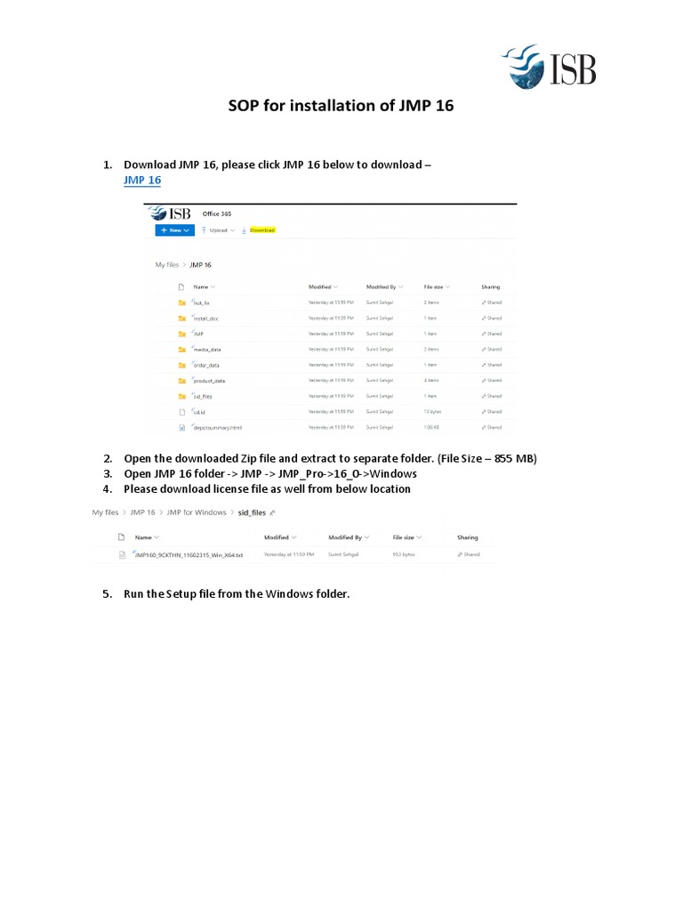 SOP for Installing JMP 16 Statistical Software | PDF