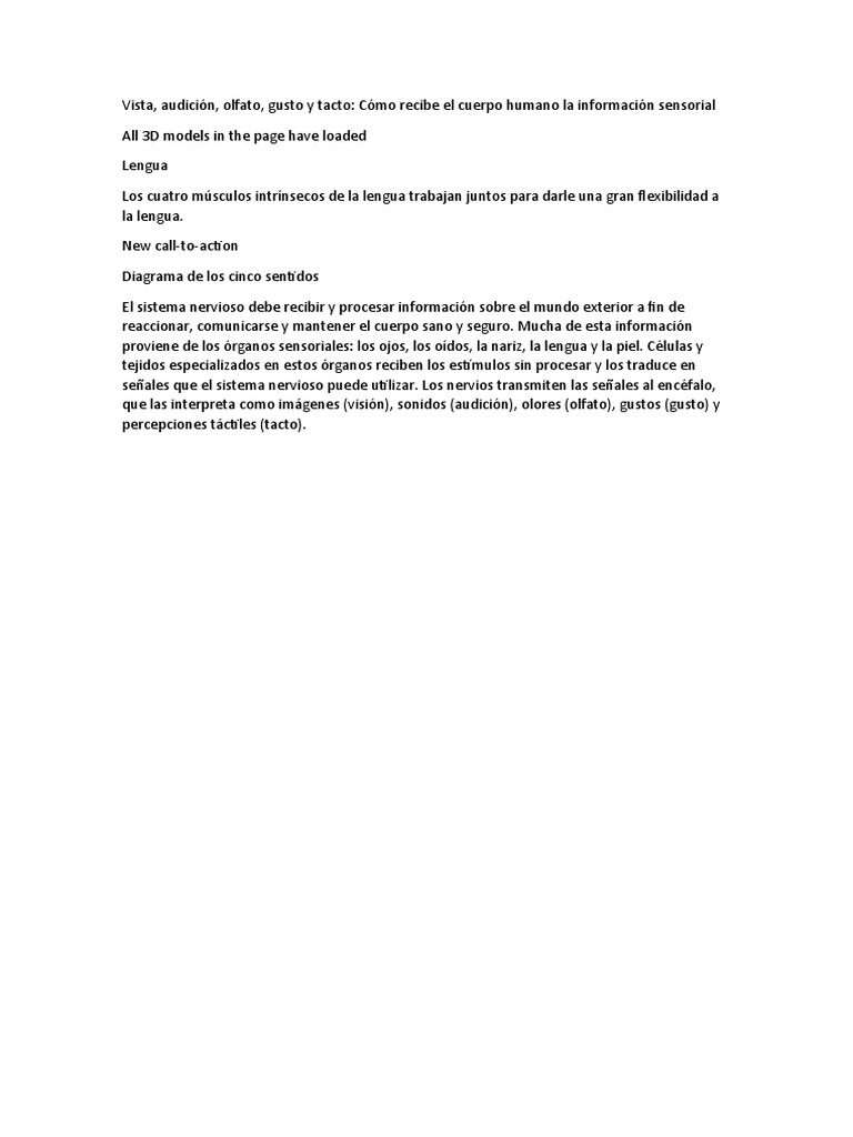 Los 5 Sentidos | PDF