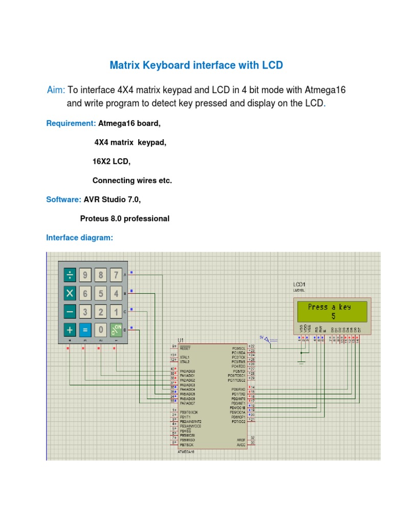 Matrix Keyboard Interface With LCD | PDF | Liquid Crystal Display ...