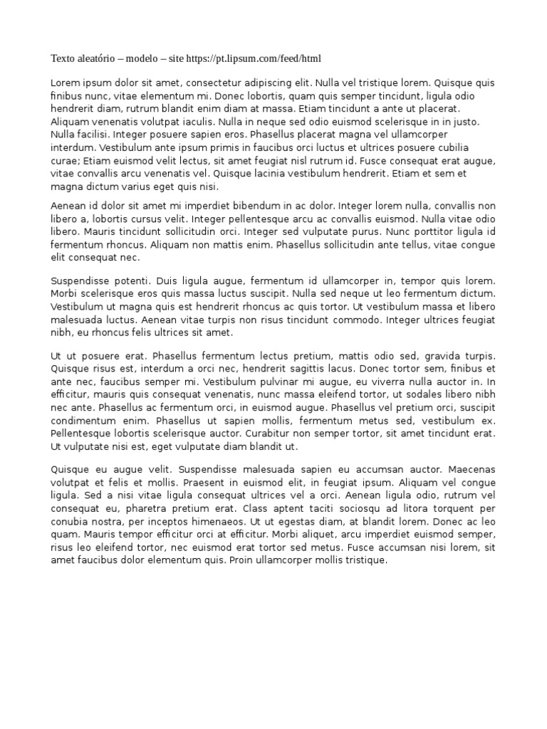 Texto Modelo Lorem Ipsum para Sites | PDF | Negócios