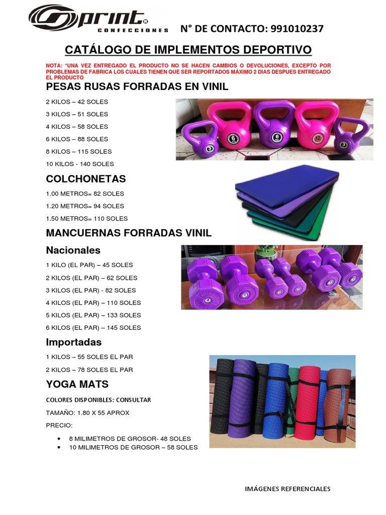 Catálogo de Implementos de Deporte | PDF