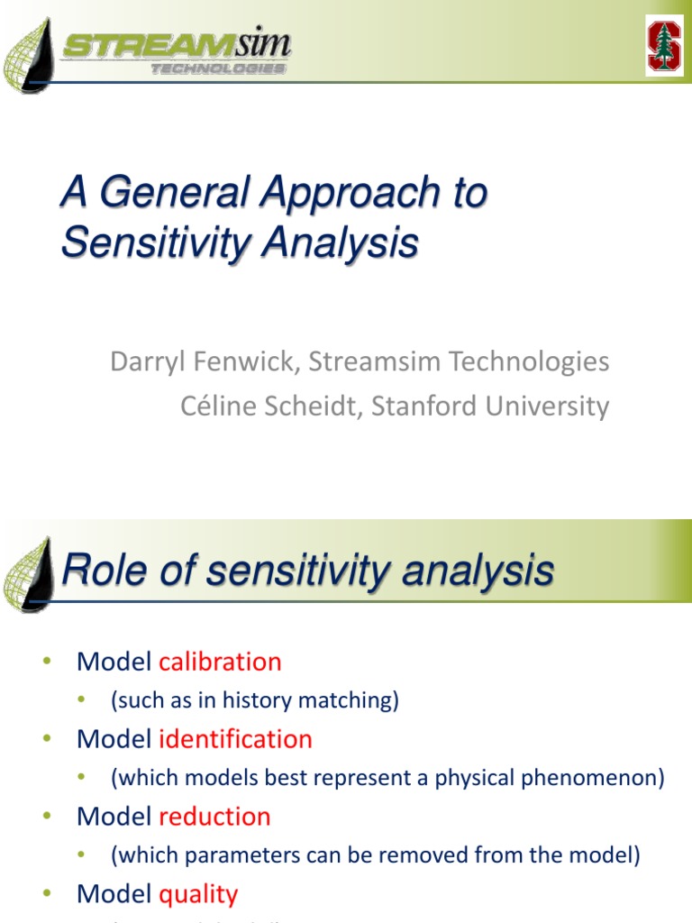 A General Approach To Sensitivity Analysis | PDF | Cluster Analysis ...
