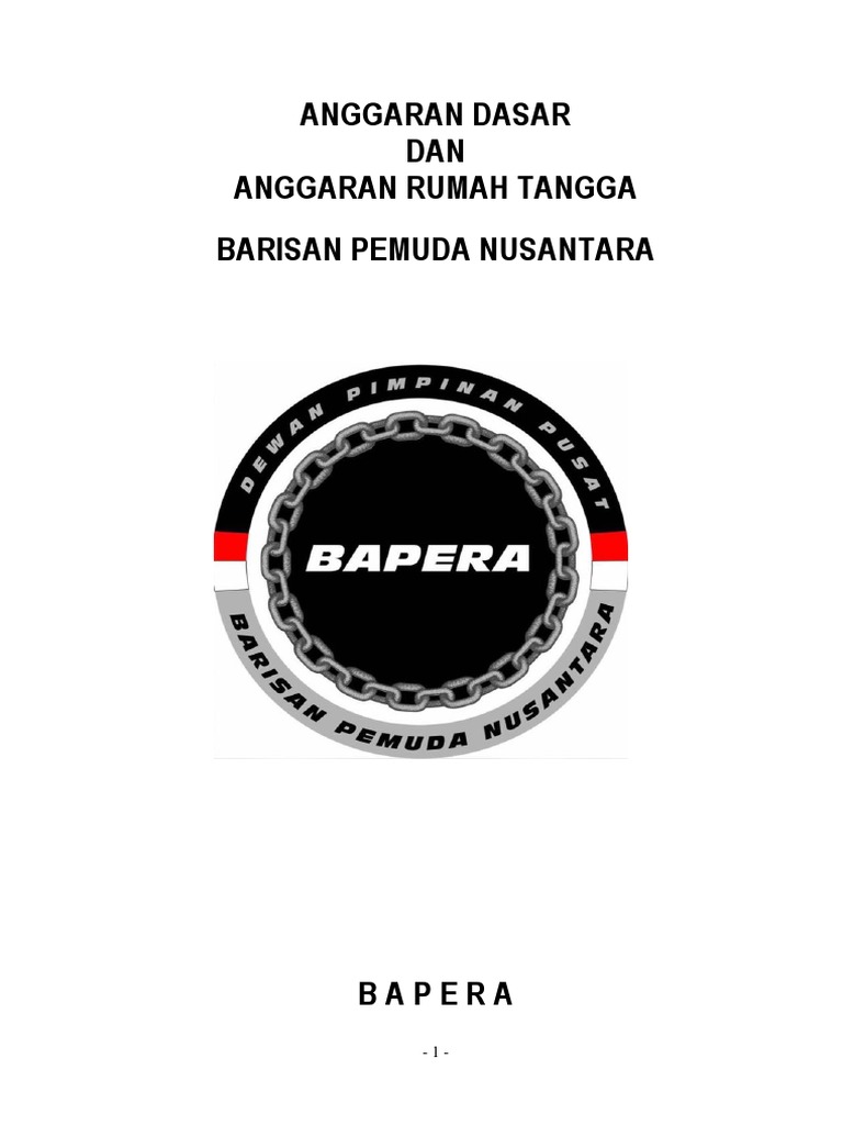 AD ART BAPERA 2018 at Revisi | PDF