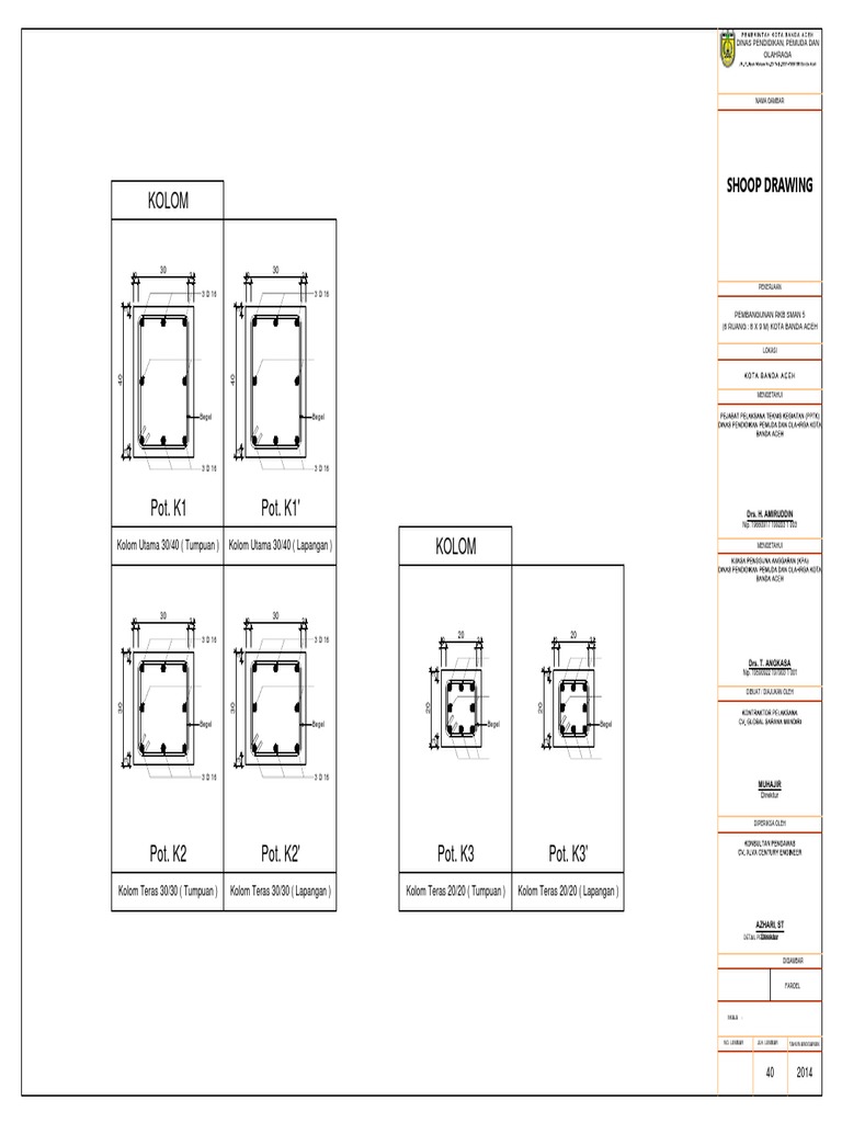 Contoh Potongan Detail Kolom | PDF