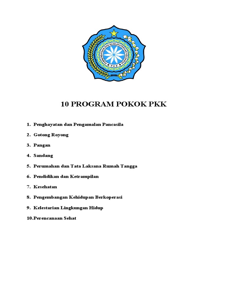 10 Program Pokok PKK | PDF 10 Program Pokok PKK | PDF