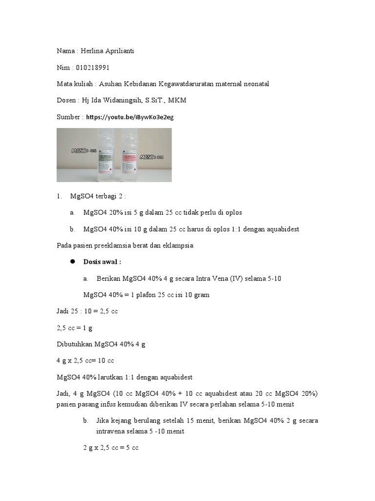 Tugas Mgso4 Herlina | PDF