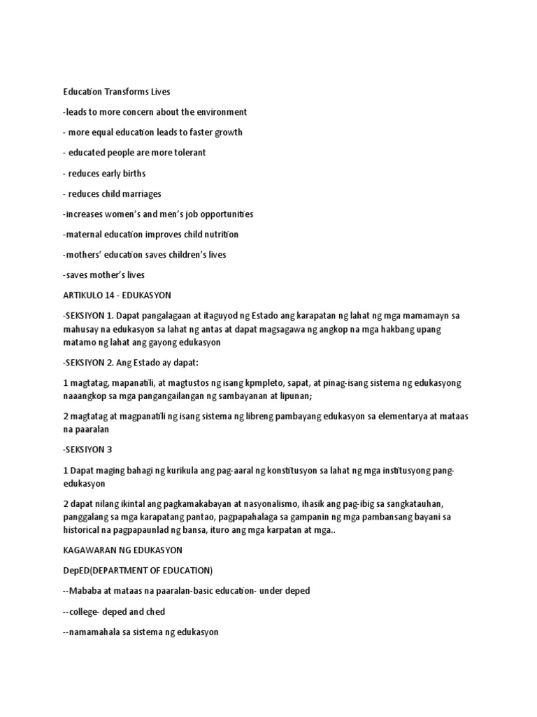 1 Education Transforms Lives | PDF