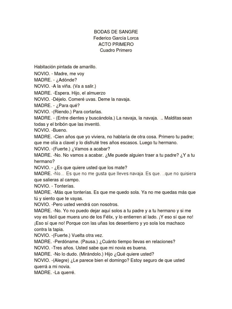 Bodas de Sangre-Grupo1 | PDF